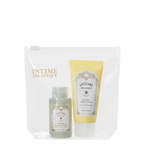 デリケートゾーン用のリキッドソープと美容クリームがクリアポーチに入った約２週間分のお試しキットはこれからデリケートゾーンケアを始めてみたいという女性にぴったり。お泊りやジムにも持ち運びやすく便利なサイズです。「アンティーム　フェミニン　ウォ...