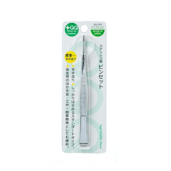【＋ＱＱ（プラスキューキュー）シリーズ】●精密に仕上げた先合わせで、しっかりモノをつかむことができます。●サビにくいステンレス製。清潔に長くご使用いただけます。●ご家庭用の衛生用品のほか、手芸・工作・学校教材用等にもご使用いただけます。