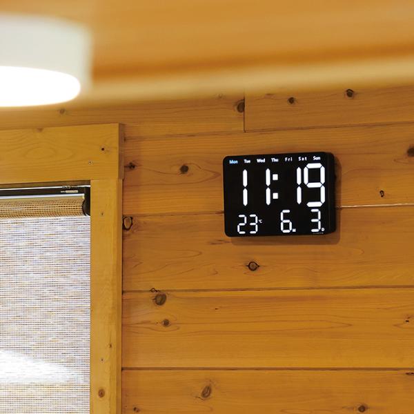 LED CLOCK Viento ビエントデジタル 時計 日付 大きい 壁掛け 表示 文字 おしゃれ 見やすい 壁掛け時計 温度計 デジタル時計 温度 置き時計 置時計 デジタル置き時計 ストップウォッチ タイマー大きな文字で見やすい！シン...