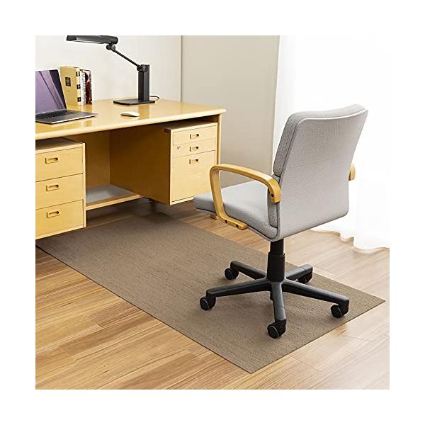 ロングタイプブラウン/160×90cm/KX-57・Color:ブラウンSize:160×90cmPatternName:フローリング用・パッケージ個数:1・床に置くだけでズレない特殊加工おくだけ吸着・ロングタイプ奥行きのあるデスクにも対応...