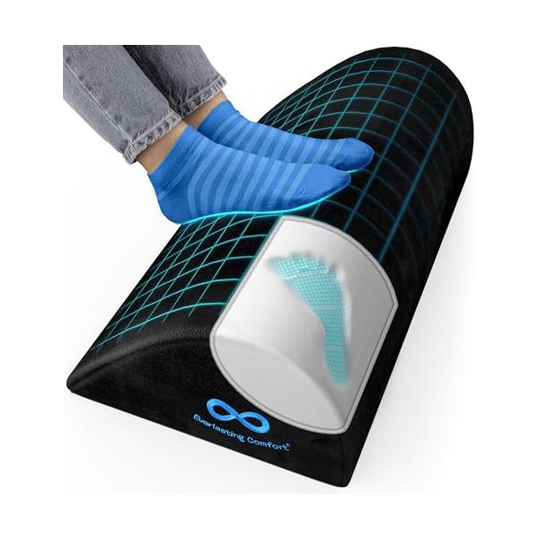 Footrest Under Deskブラック/43.18 x 24.13 x 12.07 cm/Foot Rest Under Desk・パッケージ個数:1・長時間のデスクワークにオススメの、デスク用フットレスト（足置きクッション) です...