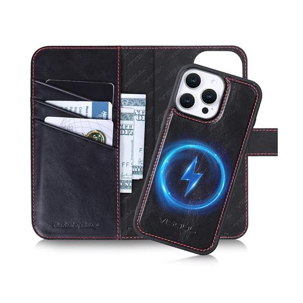 ブラック（分離式）/-/-・Color:ブラック（分離式）・全面保護・携帯ケース対応機種iPhone16Pro(6.3インチ)。対応機種と画面サイズをよくご確認のうえ、ご購入いただけますようお願い致します。手帳型ケースの収納ポケットがあり、...