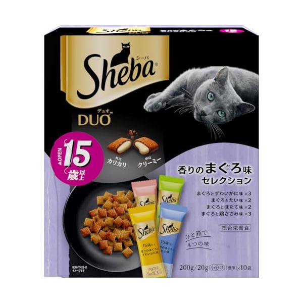 香りのまぐろ味セレクション/2)200g×12個(大容量)/SD41・FlavorName:1)香りのまぐろ味Size:2)200g×12個(大容量)・カリとろ食感のシーバで、あなたとねこちゃんのココロが近づく・外はカリカリ、中はクリーミー...