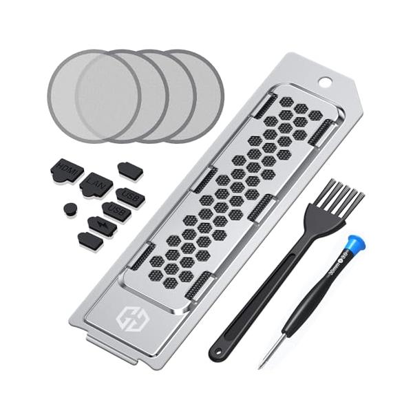 PS5 Pro/Slim-/-/G-PS5M2F-DF+・Style:PS5 Pro/Slim・パッケージ個数:1・PS5 Pro / Slim専用設計の冷却＆防塵セットM.2 SSDヒートシンクカバー、ファン用防塵メッシュ、USB・HDM...