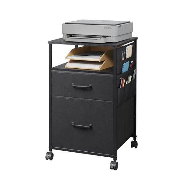 ブラック/幅40/AHDG618・Color:ブラックSize:幅40・パッケージ個数:1・たっぷり収納できるスペース：デスクワゴン全体に、二つの引き出しがあります。上の引き出しは小物を収納することができます。下の引き出しはA4サイズの文書...