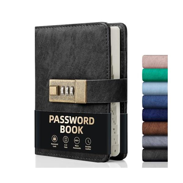 Modernブラック/Ａ6　/-・Color:ブラック・ヒューマナイズドセット 2点セット。a6鍵付きパスワード管理ノート1冊、1個のボックス付き。ノートサイズ：15.8cm×11.5cm。ページ数：100枚、200ページ。・おしゃれな外観...