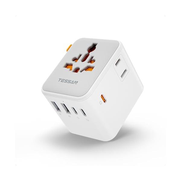 (65W)2AC+USB-A+3USB-Cホワイト/65W/TS-WTA09・Style:(65W)2AC+USB-A+3USB-C・変換プラグ 全世界対応C型、BF型、O型、A型の海外コンセントに対応し、世界200以上の地域で使用できるマ...