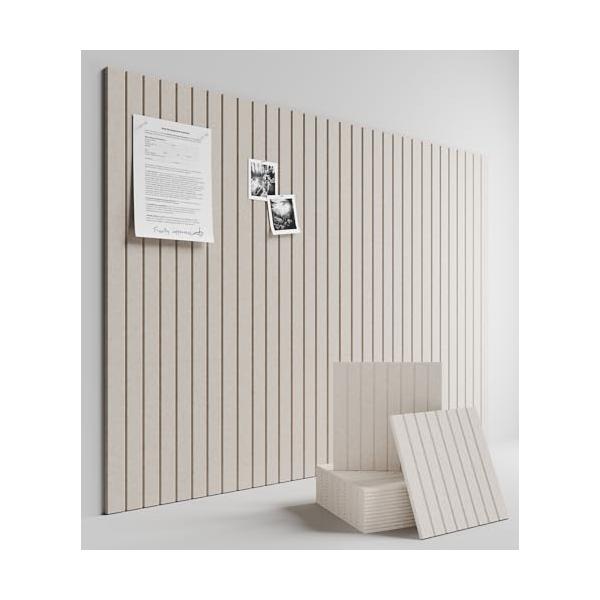 オートミール/細ストライプ-12 枚/-・Color:オートミールSize:細ストライプ-12 枚・Fluxynara 掲示板 DIY セット30×30cm のフェルト製掲示板 12 枚（厚さ 9mm）が同梱。最大 120×90cm まで自...