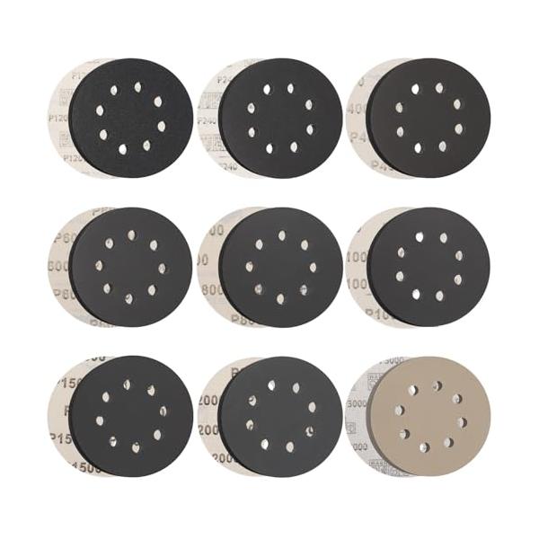 ブラック/120~3000番/5C8K Black P120-3000 45PCS・パッケージ個数:1・ほとんどのDIY作業に適した完全なセット45枚サンダー ペーパーセット 粗目から細か目まで （#120/#240/#400/#600/#...