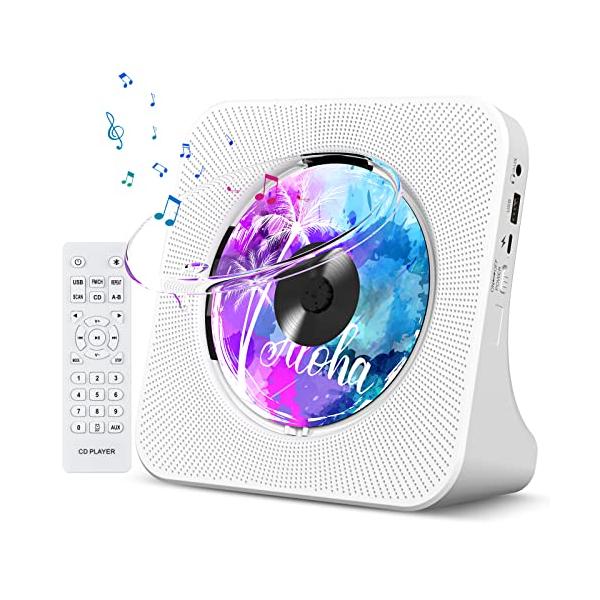 CDラジオホワイト/Large/-・「2023年革新版の多機能CDプレーヤー」本卓上置き式CDプレーヤーはBluetoothを搭載しており、スマホなど他のbluetoothデバイスの音楽が再生できます。CD放送のほかに、本製品はAUX機能も...