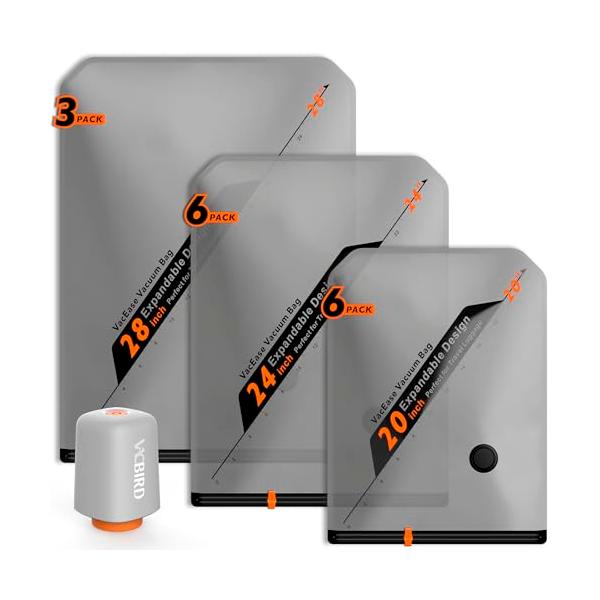 グレー/15枚+充電式電動ポンプ/X8-3H・Size:15枚+充電式電動ポンプ・『サイズ見える化設計』15枚旅行用圧縮袋セット：S(6枚 40cm*54cm）、M(6枚 47cm*64cm）、L(３枚 54cm*74cm）、コードレス充電...