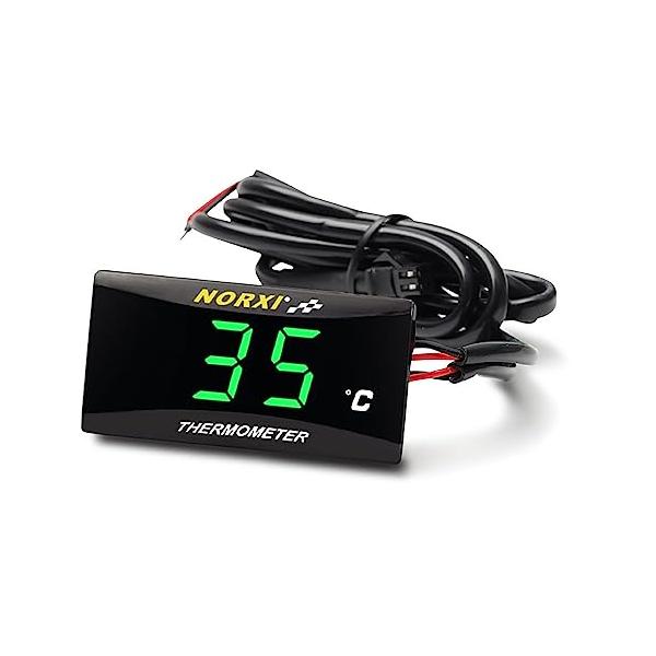 緑/-/-・Color:緑・Norxi水温計は水温を正確に監視できます、愛車の管理に必需品です。温度計表示範囲：0?120℃。温度が120°Cを超えると、メーターが点滅して警告します。・高精細LCDスクリーン、温度データを正確に表示します。...