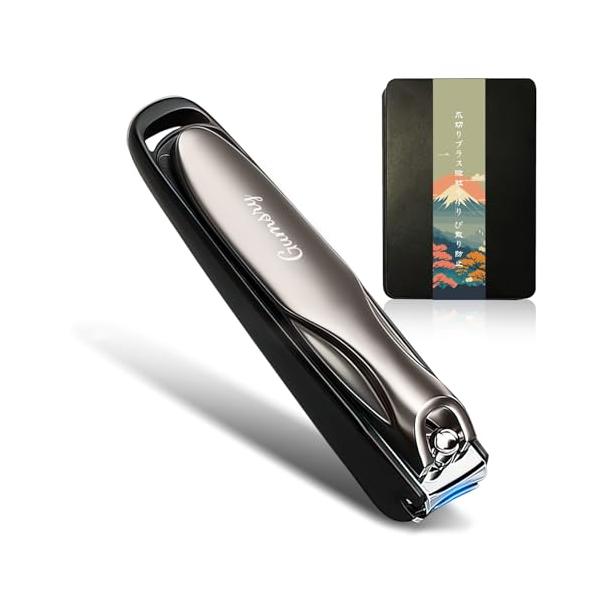 モダン推奨??至極の鋭い切れ味 爪切り??/大/-・飛び散り防止&amp;切れ味が抜群 この爪切り刃部分には日本の420J2高品質ステンレス製で錆や汚れが付きにくく、さらに爪かす入れも備えて、爪を切る際に細かい爪かすが飛び散らないように仕上...