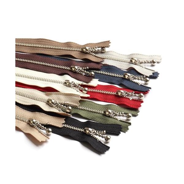 10本ベーシック/14cm/3N14-10MIX・サイズ: 14cm・素材: テープ部分: ポリエステル、チェーン部分: 真鍮合金、スライダー部分: 亜鉛合金・入数: 各1本10色セット・生産国: 日本・ミニポーチ、小銭入れからバッグ、洋裁...