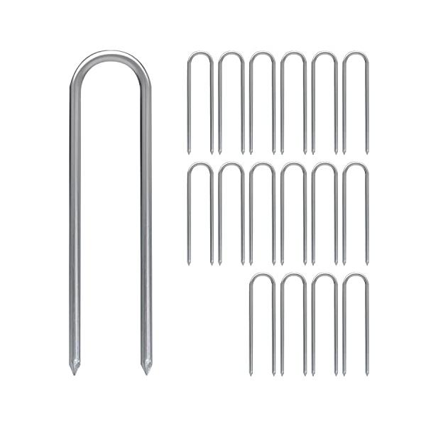 アウトドア用シルバー/30cm/-・Color:シルバー・?トランポリンを所定の位置に保持する-トランポリンを使用している場合、特にハリケーンやその他の強風に当たり恐れが場所では、トランポリンを使用するときに、これらの頑丈なU形ペグで補強し...