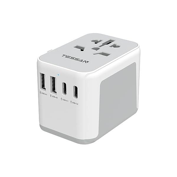 2USB-A+2USB-C-/-/633UC・Style:2USB-A+2USB-C・1台5役 海外変換プラグ2つのUSB-Ｃポートと2つのUSB-Aポート及び1つのマルチタイプコンセントを搭載し、5台のデバイスを同時に充電できる変換プラグ...