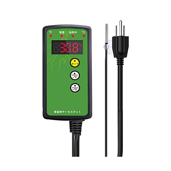 サーモスタットグリーン/S/-・Style:サーモスタット・パッケージ個数:1・温度制御機能必要な温度を調整して、植物に最適な環境作りに大活躍！　設定範囲:5℃?42℃/40??108?　感温範囲：0℃~60C/32F~140?・設定方法「...