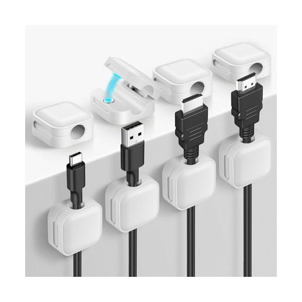 ホワイト/-/-・Color:ホワイト・ケーブルスロット直径7mm7mm未満のほとんどのコード/ケーブルに適しています。このマグネットケーブルホルダーは、スマホ/タブレット/ノートPCの充電ケーブル、USBケーブル、LANケーブル、キッチン...