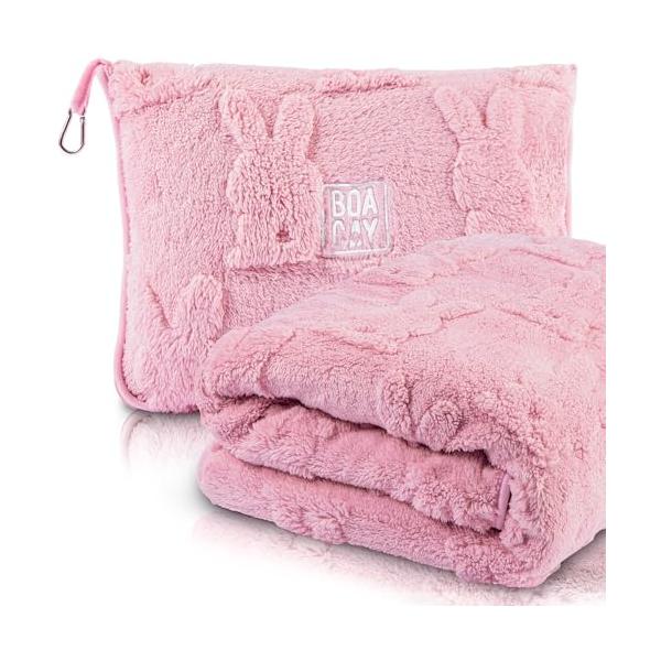 モダンピンク/シングル/BCY-BLK-BUNNY・Color:ピンク・パッケージ個数:1・あなたの愛をこの160 cm × 100 cmの子供向け旅行用ブランケットで包み、空港や飛行機内でお子様が快適に過ごせます。 さらに、この毛布は枕に...