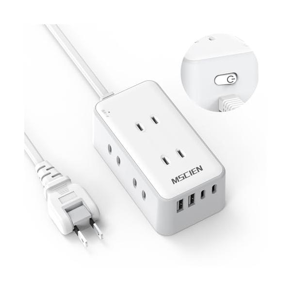 -/2M/YP31U-2m・Size:2M・一台十役：電源タップは6個AC差込口、2個USB-Cポートと2個USB-Aポートがあります。3面にはAC差込口が2口ずつあり、配線がスッキリです。・スイッチ付き：一括スイッチが付いており、接続した...