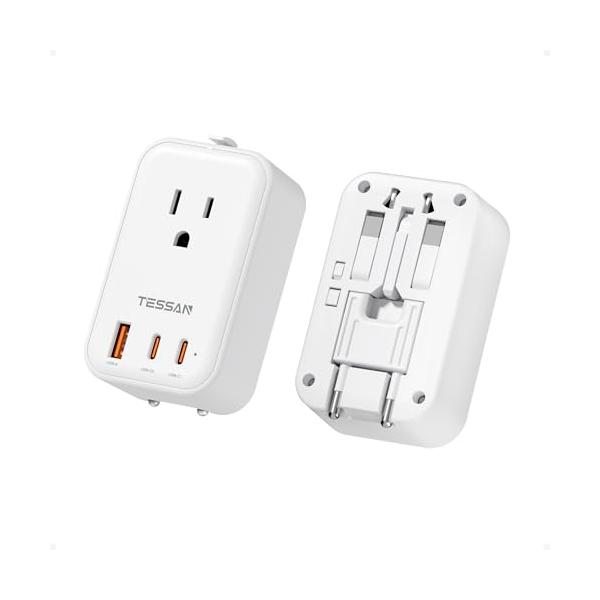 (ホワイト)C/BF/O/Aタイプホワイト/C/BF/O/Aタイプ/NT009-US・Style:(ホワイト)C/BF/O/Aタイプ・一台四役海外 変換プラグ2個のUSB-Cポートと1個のUSB-Aポート及び1個のAC差込口を搭載して、4台...