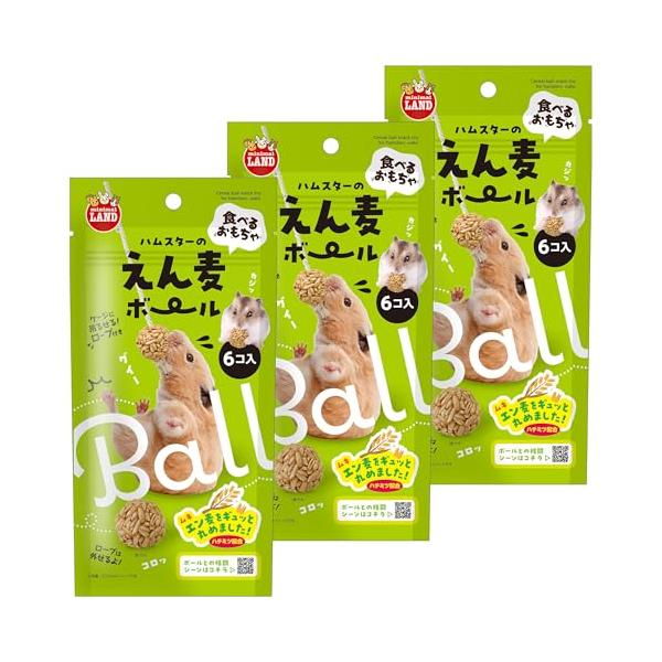 -/-/9007083463006・ムキえん麦をボール状に固めた、食べられるおもちゃです。・ケージに吊るせる！ロープ付き・ハチミツ配合