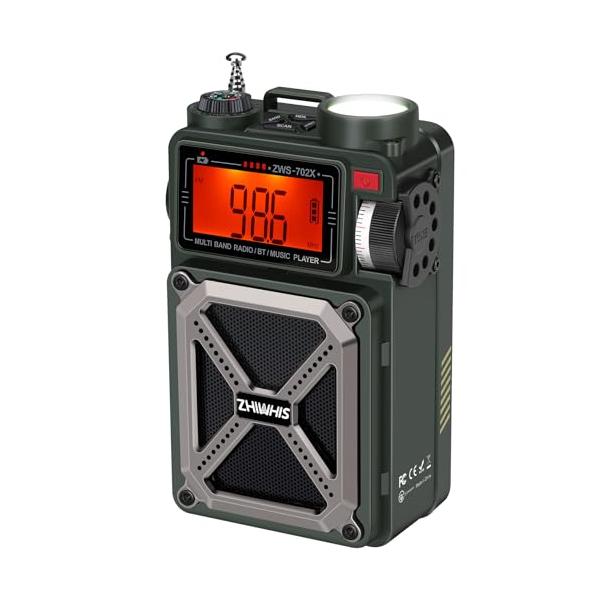 ブラック/-/ZWS-702X・「多機能スピーカー・小型で多機能」Bluetooth 5.4再生・ラジオ受信・MicroSDカード再生・USBドライブ再生・懐中電灯・SOSアラームの6つの機能を搭載した多機能スピーカー。従来のスピーカーデザ...