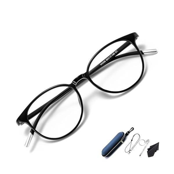 モダンブラック/3.0/5009・Size:3.0Color:ブラック・おしゃれなデザイン - スタイリッシュでコンパクトなラウンドフレームのメガネは可愛らしく、パープルとブラックのどちらの色も美しく、どんな服装にも合います。・超軽量拡大鏡...