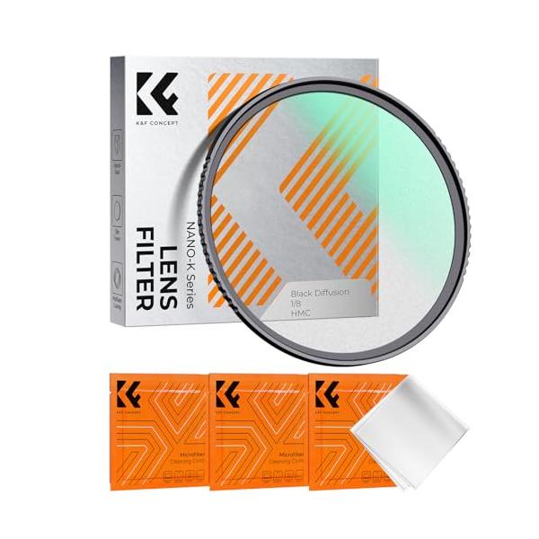 ブラックディフュージョン　1/8-/77mm/-・Size:77mmStyle:ブラックディフュージョン　1/8・パッケージ個数:1・ソフト効果＆コントラスト抑え77mm ブラックミスト1/8フィルターは人物向けで肌を滑らかにし、光源をやわ...