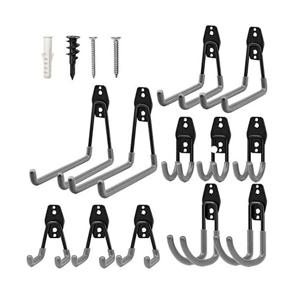 カジュアルグレー/-/-・Color:グレー・パッケージ個数:12・高品質ガレージフックガレージフックは、曲がったり変形したりしにくい高品質のソリッドスチール製です。 表面はブラックスプレー、耐摩耗性、耐食性、強力な支持力があり、長期間使用...