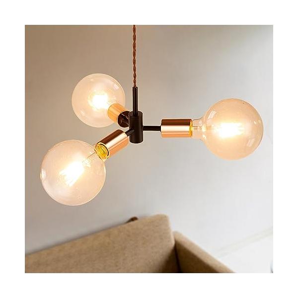 レトロモダンローズゴールド/-/PDT30・パッケージ個数:1・シェードサイズ：直径(Φ)：約23 cm 高さ(H)：約13cm　コード長さ：84.5cm　重量：410g　素材：アイロン　おすすめ電球タイプ：E26/60W G125電球×3...