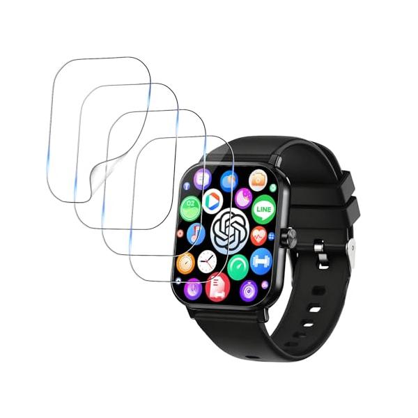 クリア/スマートウォッチWPQ/-・Size:スマートウォッチWPQColor:クリア・対応機種：KAKA TK19 スマートウォッチ1.83インチ 用保護フィルム ご購入の際は、機種にご注意ください。・高品質素材柔らかいTPU素材を採用し...