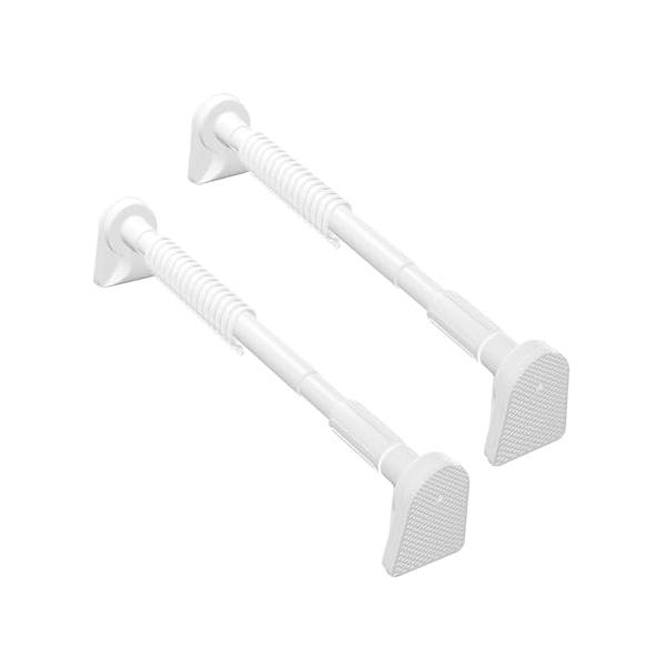 ホワイト/130-240CM * 2本/TUK-2024CR--white・Color:ホワイトSize:130-240CM * 2本・太径25mmステンレス鋼製｜高耐荷重50kg対応 25mmの太径ステンレス鋼管を採用，表面は穴なしの滑ら...