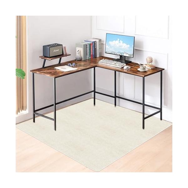 アイボリー/約160x140cm/-・Size:約160x140cmColor:アイボリー・騒音対策、床暖房対応4 mmの厚さでキャスターをマットキャスターの動きのノイズを効果的に吸収・低減し、床を保護する、チェアマット 吸音，大きなキャス...