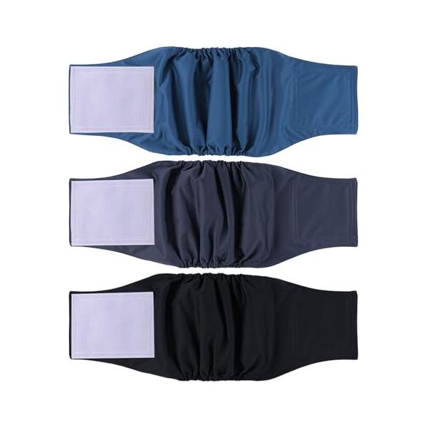 ブラック/S/DD-Male-S・PatternName:無地Size:S・素材：ポリエステル90％、綿10％；3枚セットで洗い替えにも便利です。・ご購入の前に、犬のウェストを測定し、またサイズ表をご参照ください。・再利用：洗濯機で洗え、乾...