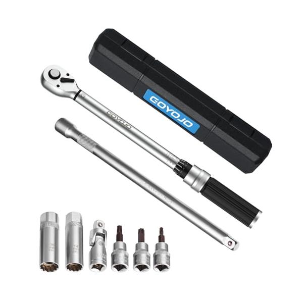 シルバー/-/-・PatternName:10-60N・m（差込角3/8） -磁気薄型スパークプラグ 8点セット・??締める＆緩める両回転に対応トルクレンチ両回転対応型で右ネジ・左ネジのトルク測定が。締付け、緩めは切り替えレバーを左右に切り...