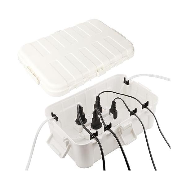 インダストリアル白/-/-・Color:白・アップグレード設計：この超大型屋外用耐候性ボックスは、大きな寸法と6つのケーブルエントランスを備えており、屋外の電気機器の接続をほぼすべて保護します。ロックな4つのラッチとソフトゴムシールにより、...