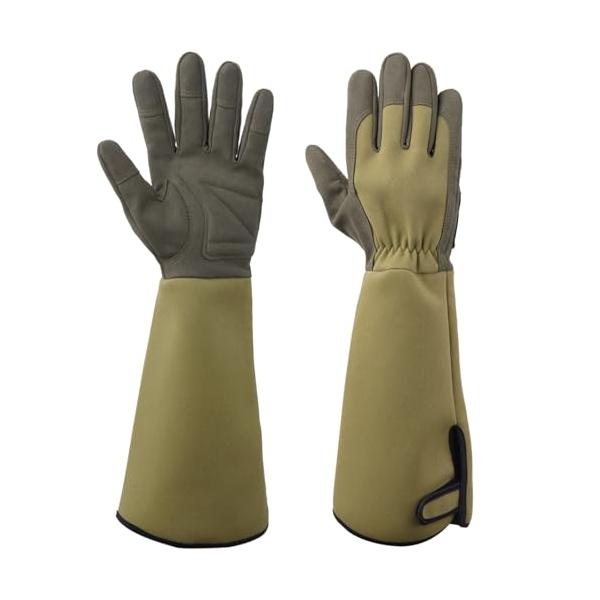 グリーン/L/-・Color:グリーンSize:L・長袖設計で前腕までしっかり保護手首から前腕部まで覆うロングスリーブ仕様で、バラのトゲや枝、紫外線から肌をガード。従来の短手袋ではカバーできなかった部分も安全に作業です。・高耐刺＆合成皮革で...