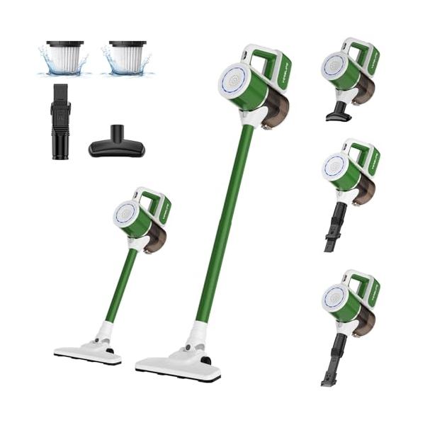 グリーングリーン/-/S6・Color:グリーンStyle:グリーン・?50000pa超強吸引力＆超軽量の逸品50000Paの超強吸引力を持つこの掃除機は、高効率な清掃のために設計されています。硬い床や家具の表面、キッチンの隅にたまった微細...