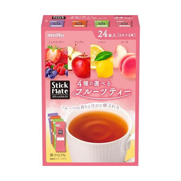 -/24P ×3個/-・Size:24P ×3個PatternName:フルーツティー・レモン、ピーチ、ミックスベリー、アップルの4種の中から気分に合ったフルーツティーを楽しめる。1杯(6g)当りエネルギー24Kcal