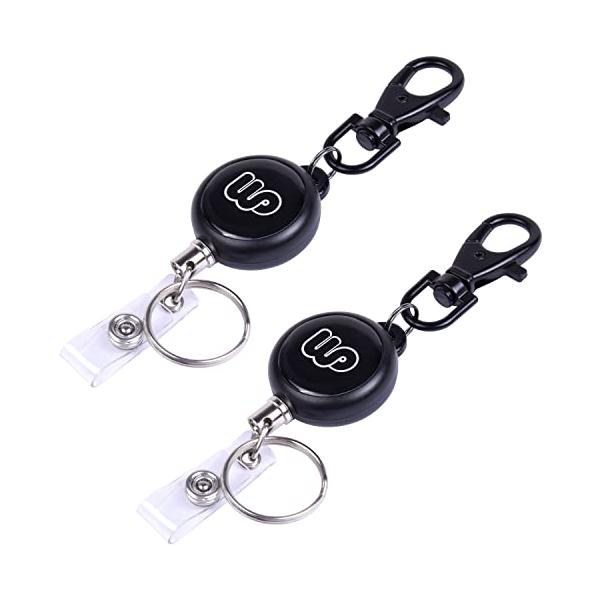 伸縮ブラック/-/W-2xRetractableReel-AMZ・パッケージ個数:1・サイズ全体長さ：約13cm ワイヤー最大長さ：約58cm 重量34g（1個当たり）・材質リール本体：プラスチック(PC) ワイヤー：ステンレススチール カ...