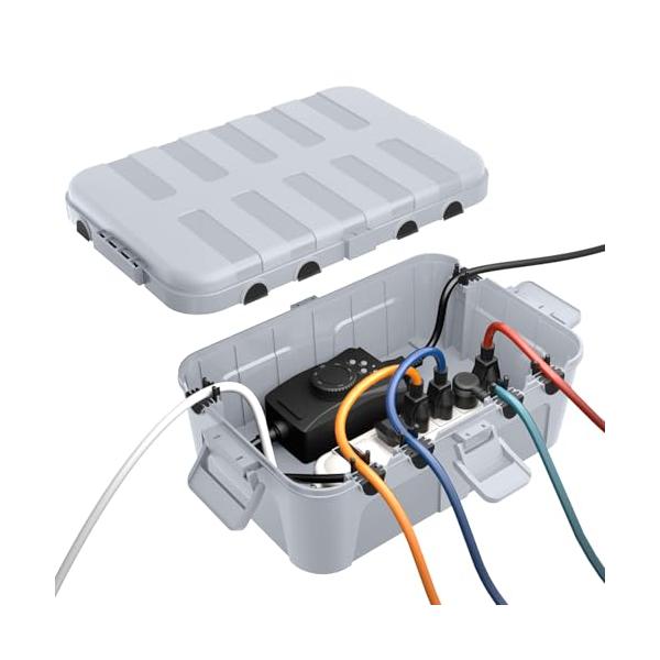 インダストリアルライトグレー/-/-・Color:ライトグレー・パッケージ個数:1・アップグレード設計：この超大型屋外用耐候性ボックスは、大きな寸法と6つのケーブルエントランスを備えており、屋外の電気機器の接続をほぼすべて保護します。ロック...