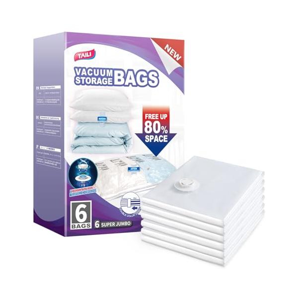 布団用サイズ 6枚入グレー/6枚入/-・Style:布団用サイズ 6枚入・超大容量：サイズ：120 × 100 cm(6枚) これは大きなサイズの布団圧縮袋なので、冬用マットレスも保管でき、小さな圧縮袋ごとに時間を節約できます。耐久性が高い...