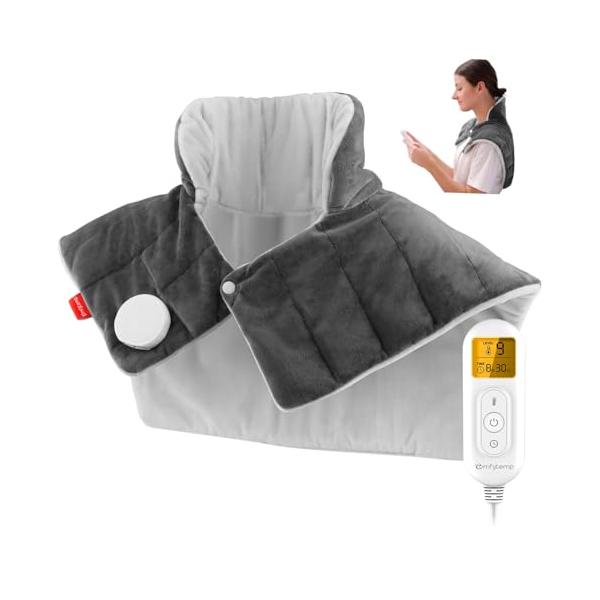 -/48×56cm/-・Size:48×56cm・1.1kgの重み付き電気肩パッド：Comfytemp 重み付きデザイン首と肩用電気パッドは、微細ガラスビーズが均一に詰められており、48×56cmサイズで、首を温める・肩 あたためのニーズに...