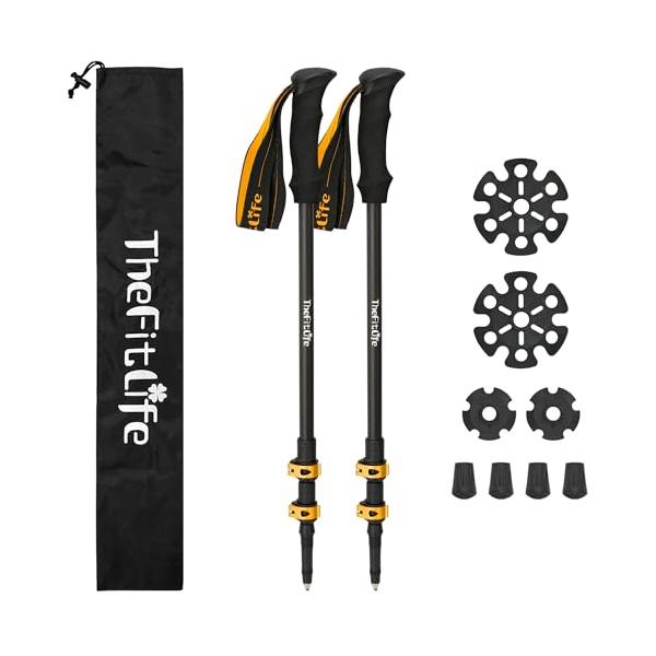 オレンジ/-/-・Color:オレンジ・ 驚きの軽さと強度トレッキングポールはカーボン素材で作られていますので、1本はわずか180g（本体のみ）となります。これを使うことでより少ない労力でより速く進めます。強度が高いカーボン素材を使うことで...