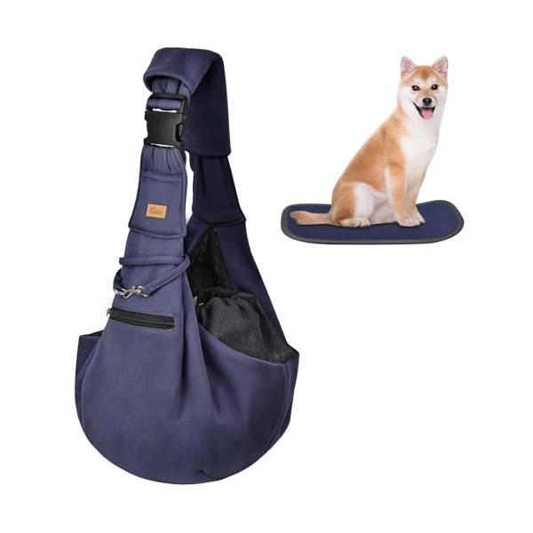 スリングブルー/底板付き/-・Color:ブルー・パッケージ個数:1・??底板付き 下が安定CUBYペットスリングの底には座板が追加されたから、イライラしているペットに安定する場所を与えられます。また、犬が自分のすきなようにお座りしたことが...