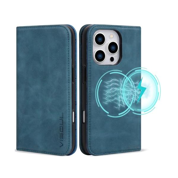 ブルー/-/-・Color:ブルー・全面保護・携帯ケース対応機種iPhone16Pro(6.3インチ)。対応機種と画面サイズをよくご確認のうえ、ご購入いただけますようお願い致します。手帳型ケースの収納ポケットがあり、会社の入館カードや交通系...