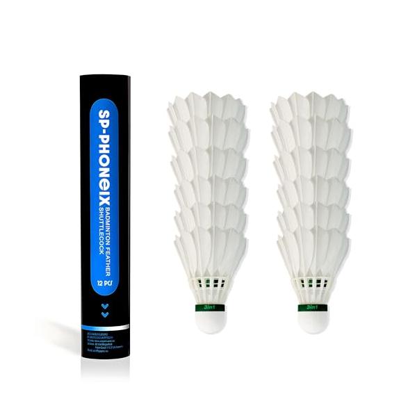 チューブ1本。ホワイト/12 PCS/910・パッケージ個数:1・な3-in-1デザイン当社のハイブリッドシャトルコックは、ファイバー製のヘッド、頑丈なナイロンシャフト、そして本物の羽根を特徴とし、パフォーマンスと耐久性の完璧なバランスを提...