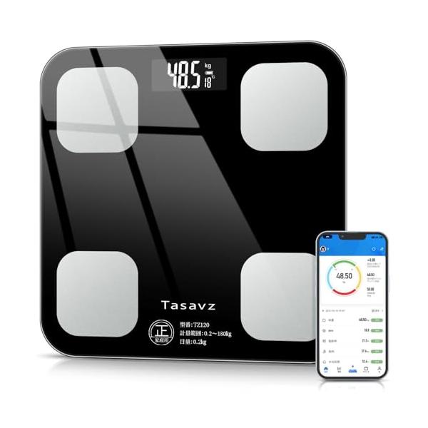 ブラック/-/TZ-120・Color:ブラック・新登場&amp;高精度センサー四つの高精密センサーを内蔵し、誤差を低限度に抑え、より体重を正確に測定できます。最小の表示単位は100gです。測定範囲0.2~180kg。※固く、平な床や地面で...