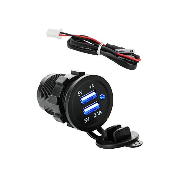 ブルー/-/-・★あなたのiPad、iPhone、携帯電話、DashCam、MP3、GPS、カメラ、12V-24Vバイク、ボート、乗馬芝刈り機、トラック、トラクターや車でサポートされている複数の充電器を必要とする外出先家族に最適です。・★ユ...